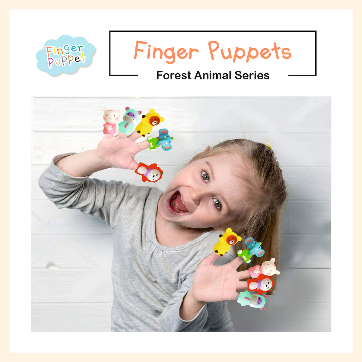 Forest Animal finger puppet set 5pcs lovable animal figure ...