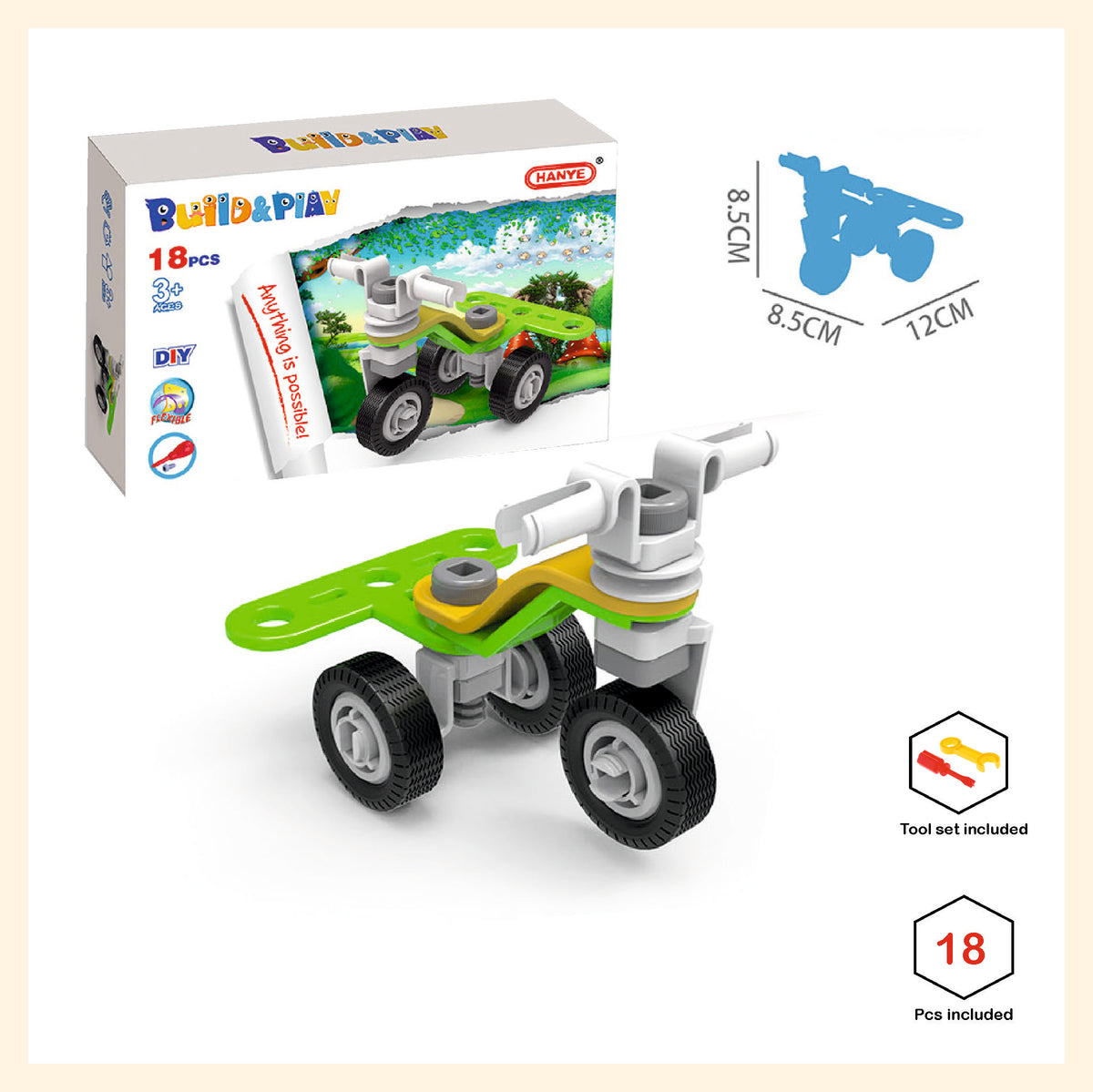 Beginner assembly build and play toys with with tool and manual ...